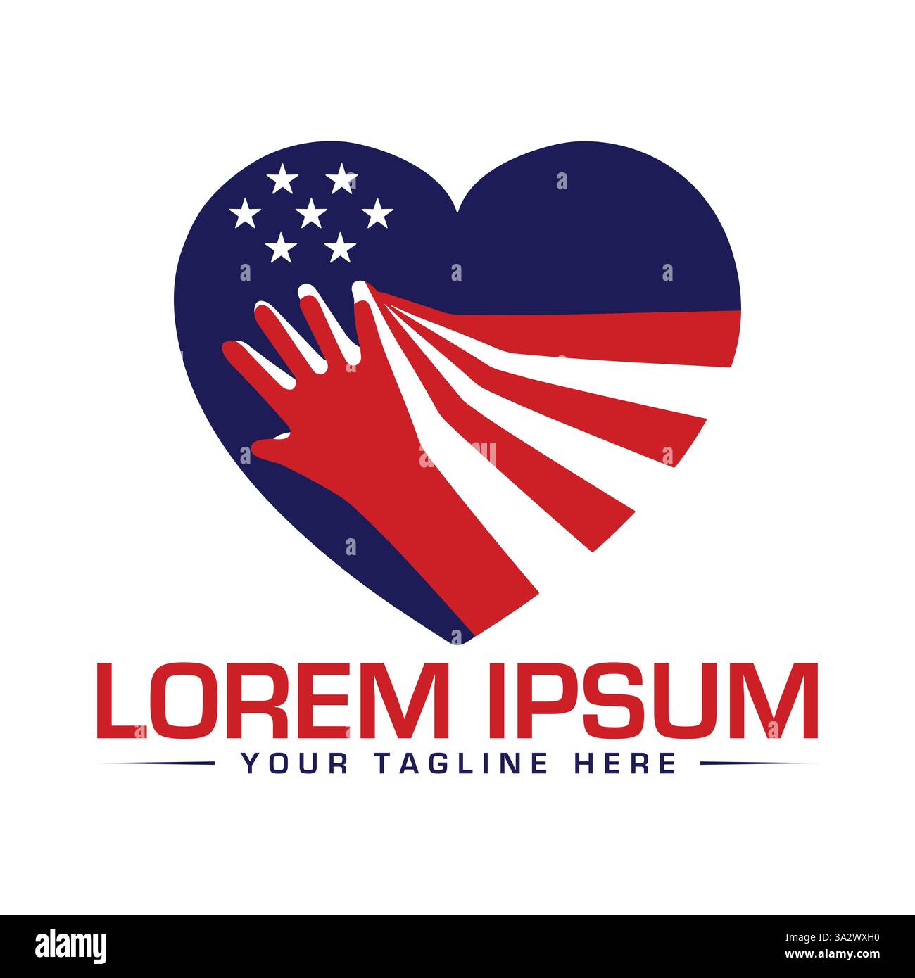 American Flag with Love combine logo design Stock Vector Image & Art ...