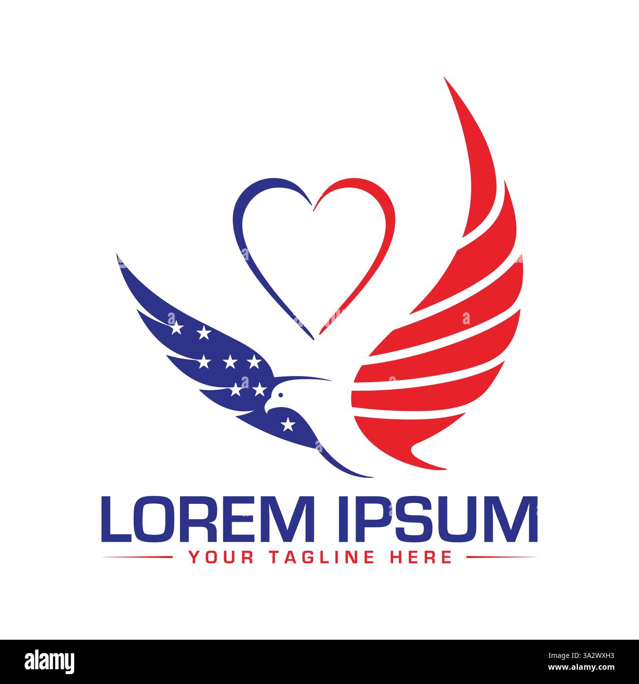 American Flag with Love combine logo design Stock Vector Image & Art ...