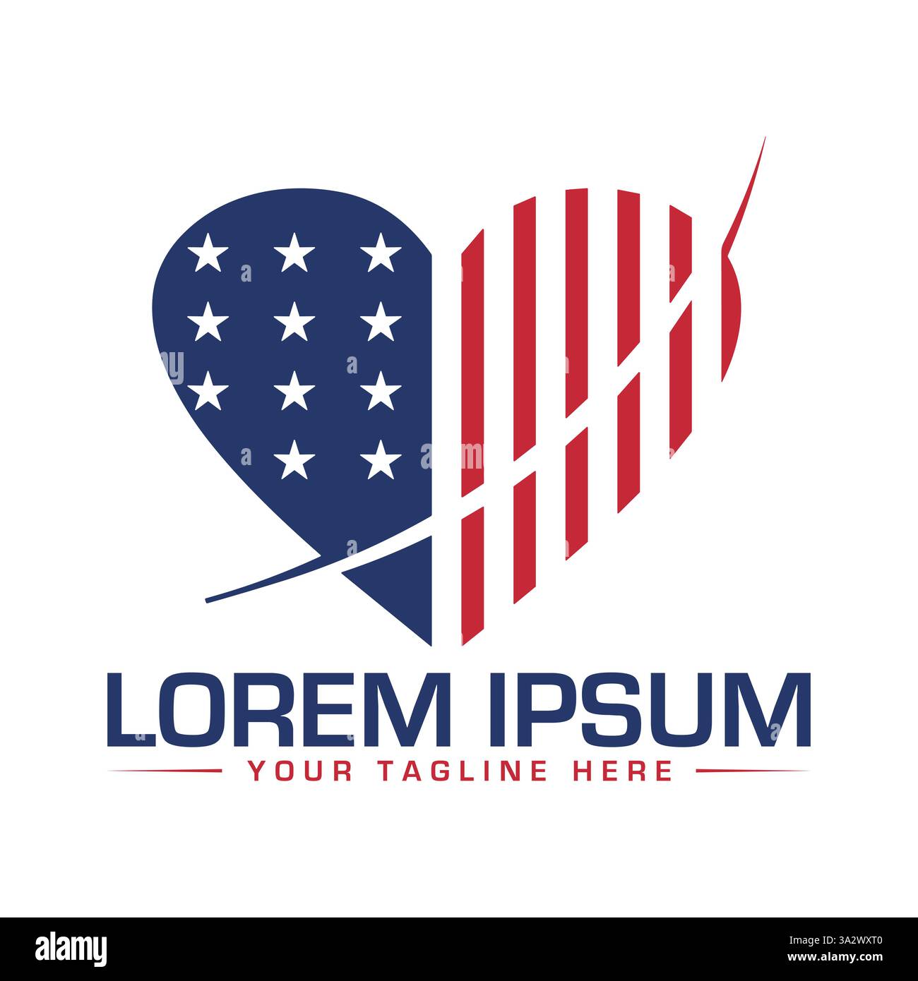 American Flag with Love combine logo design Stock Vector Image & Art ...