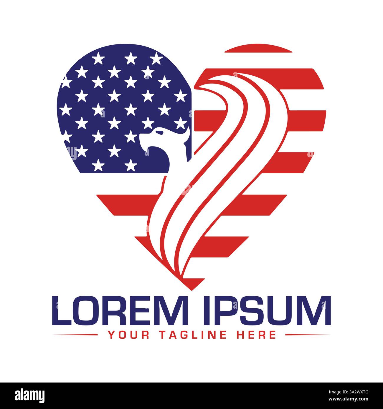 American Flag with Love combine logo design Stock Vector Image & Art ...