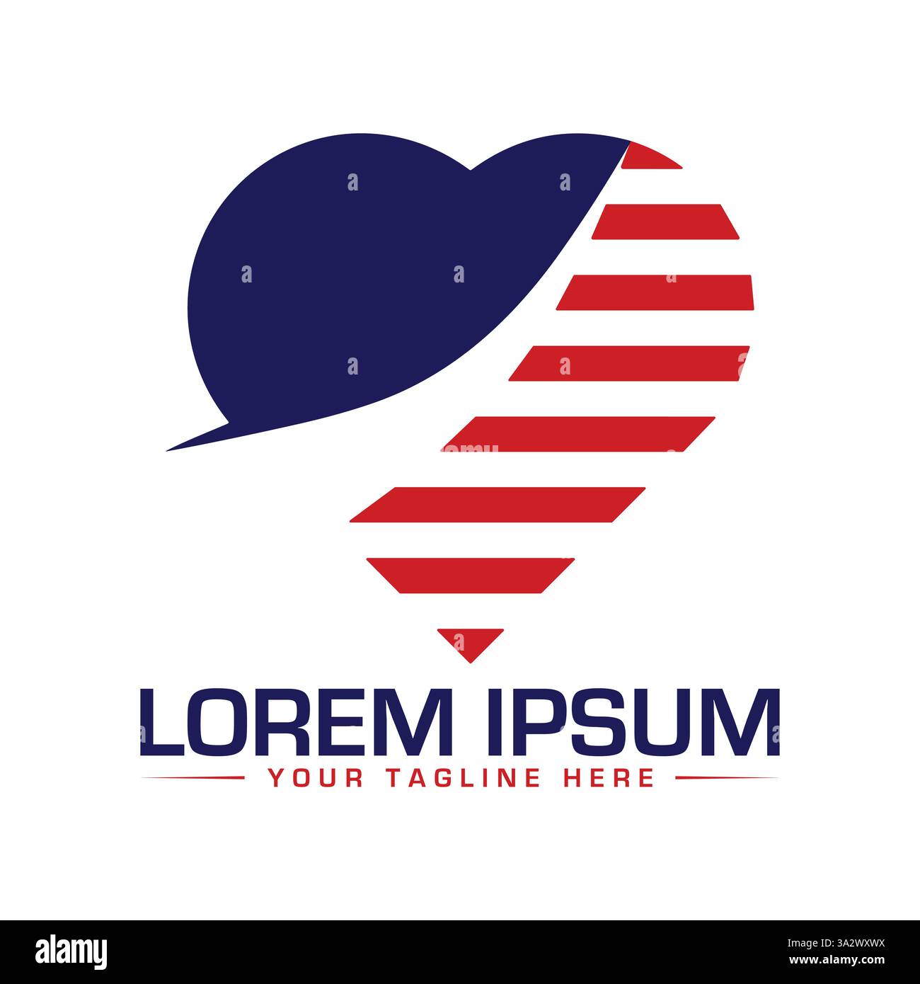 American Flag with Love combine logo design Stock Vector Image & Art ...