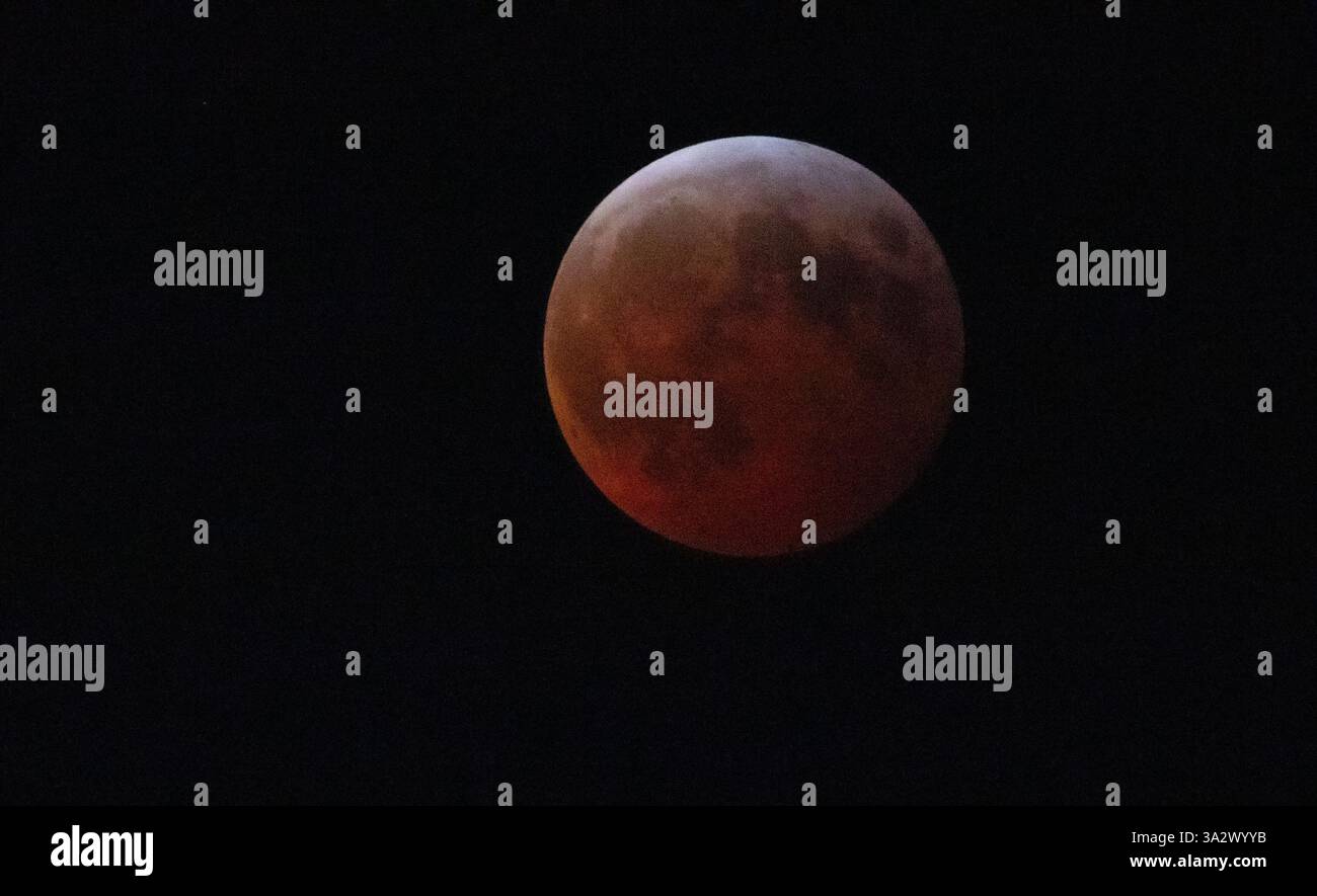 Mexico City, Mexico. 14th Mar, 2025. The blood moon is a phenomenon ...