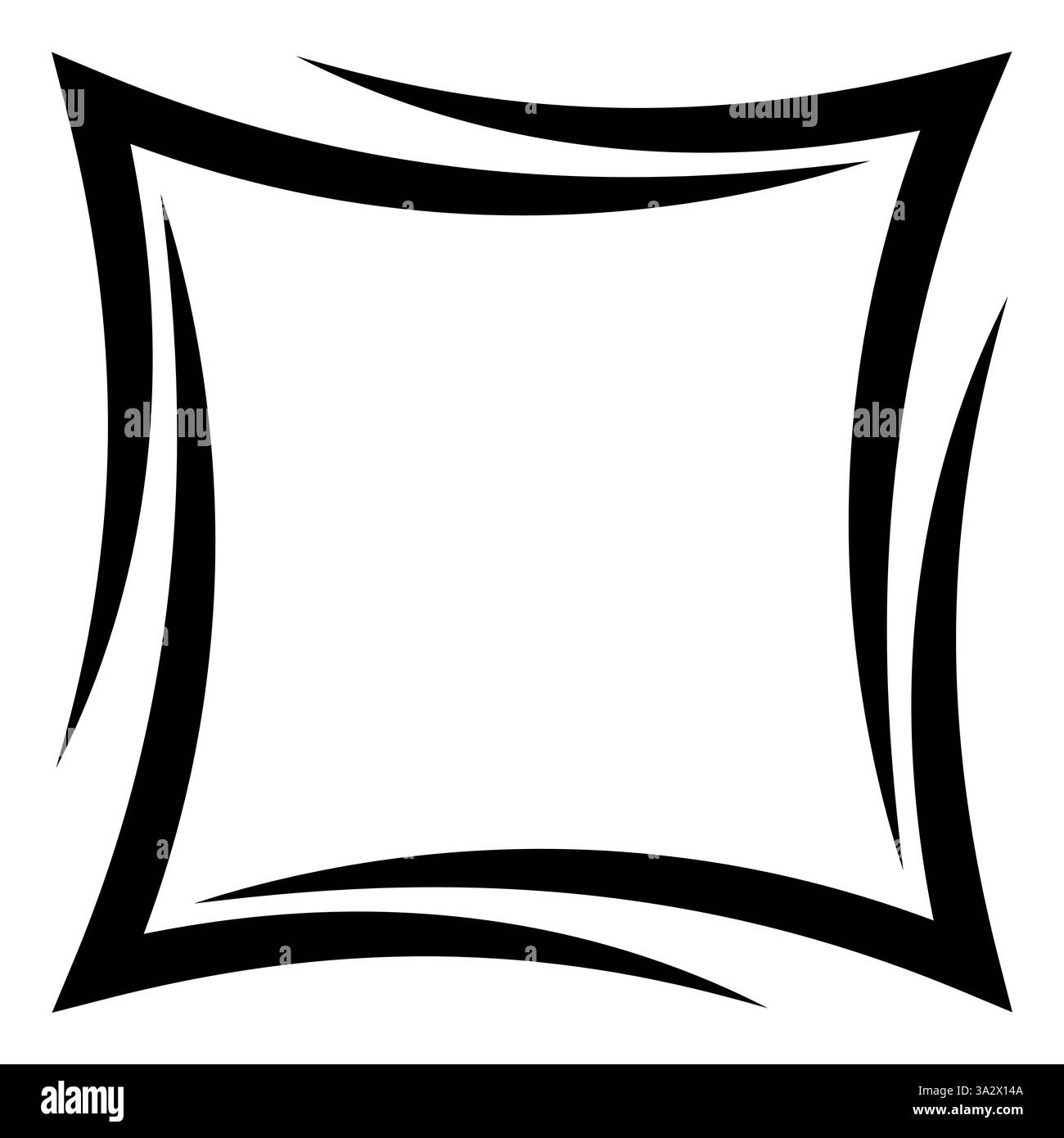 Black Distorted Square Frame Shape Contour Distortion Effect Stock ...