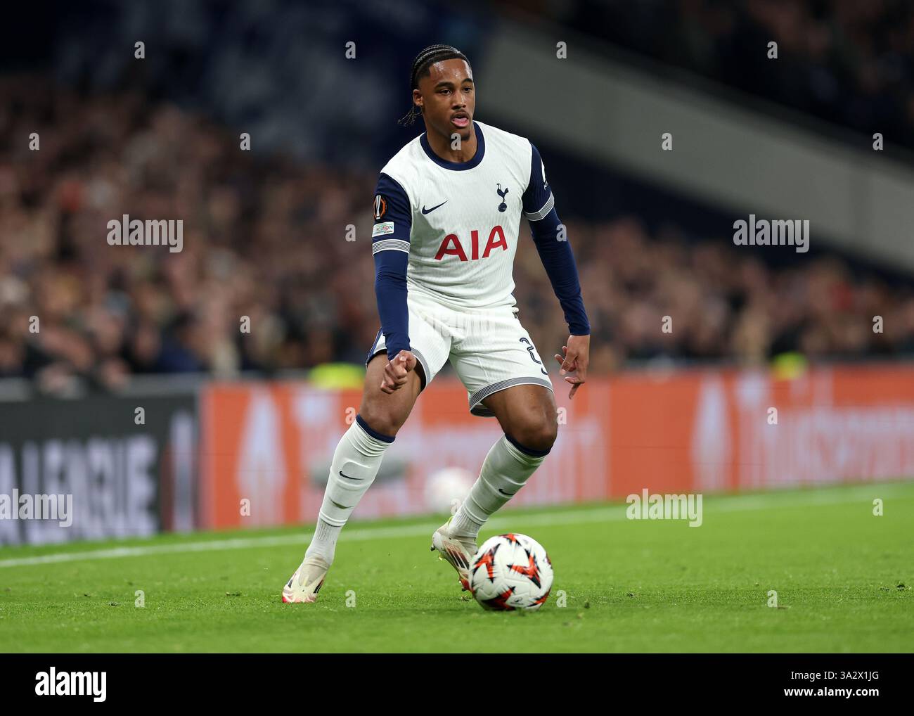 London, England, 13th March 2025. Wilson Odobert of Tottenham during ...
