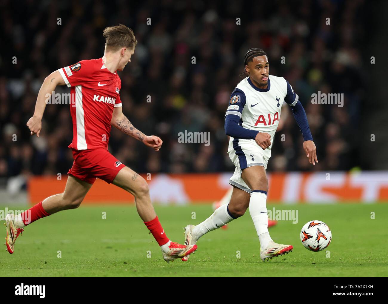 London, UK. 13th Mar, 2025. Wilson Odobert of Tottenham during the UEFA ...
