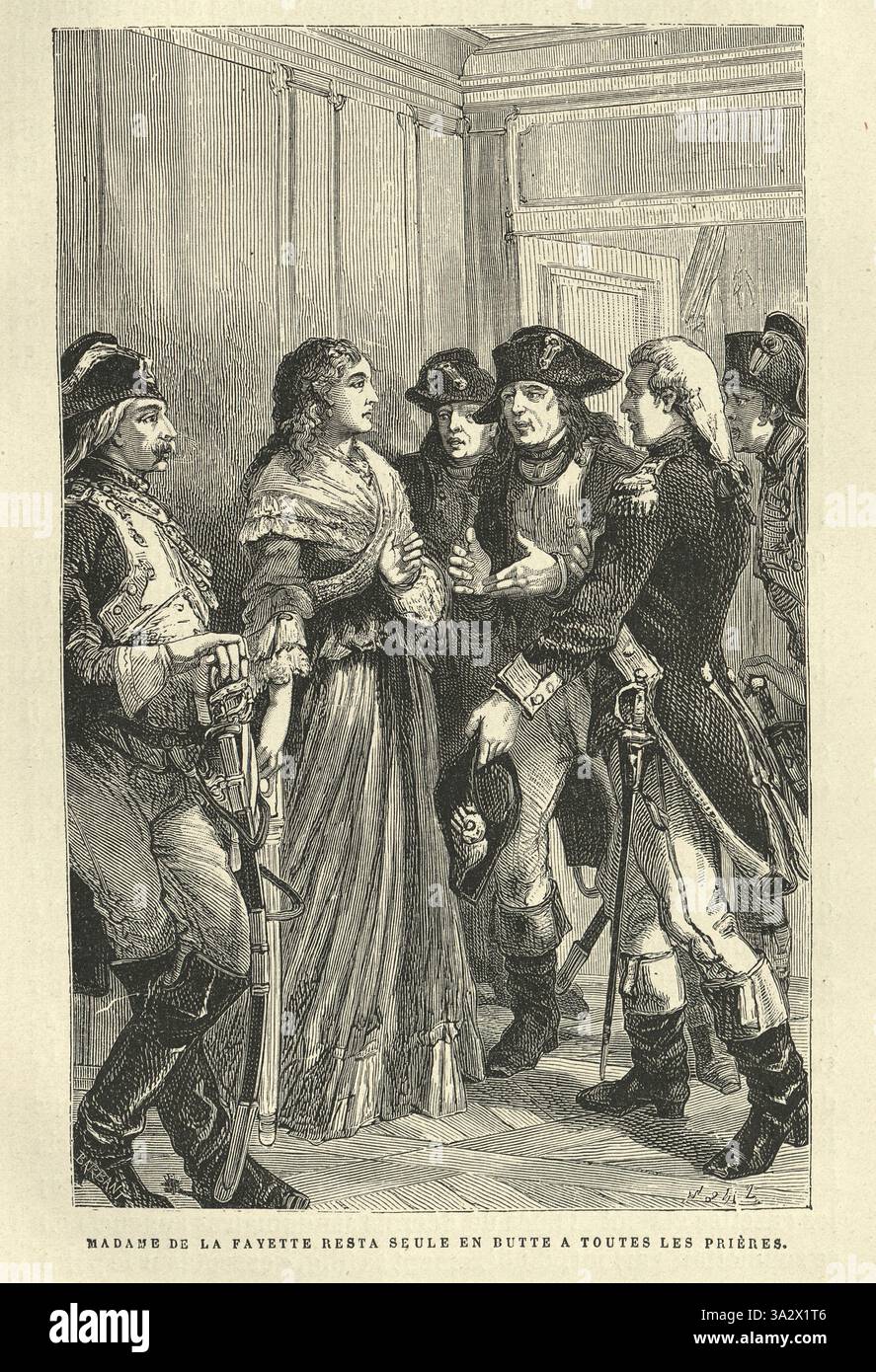Adrienne de La Fayette, Marquise de La Fayette under arrest during the ...