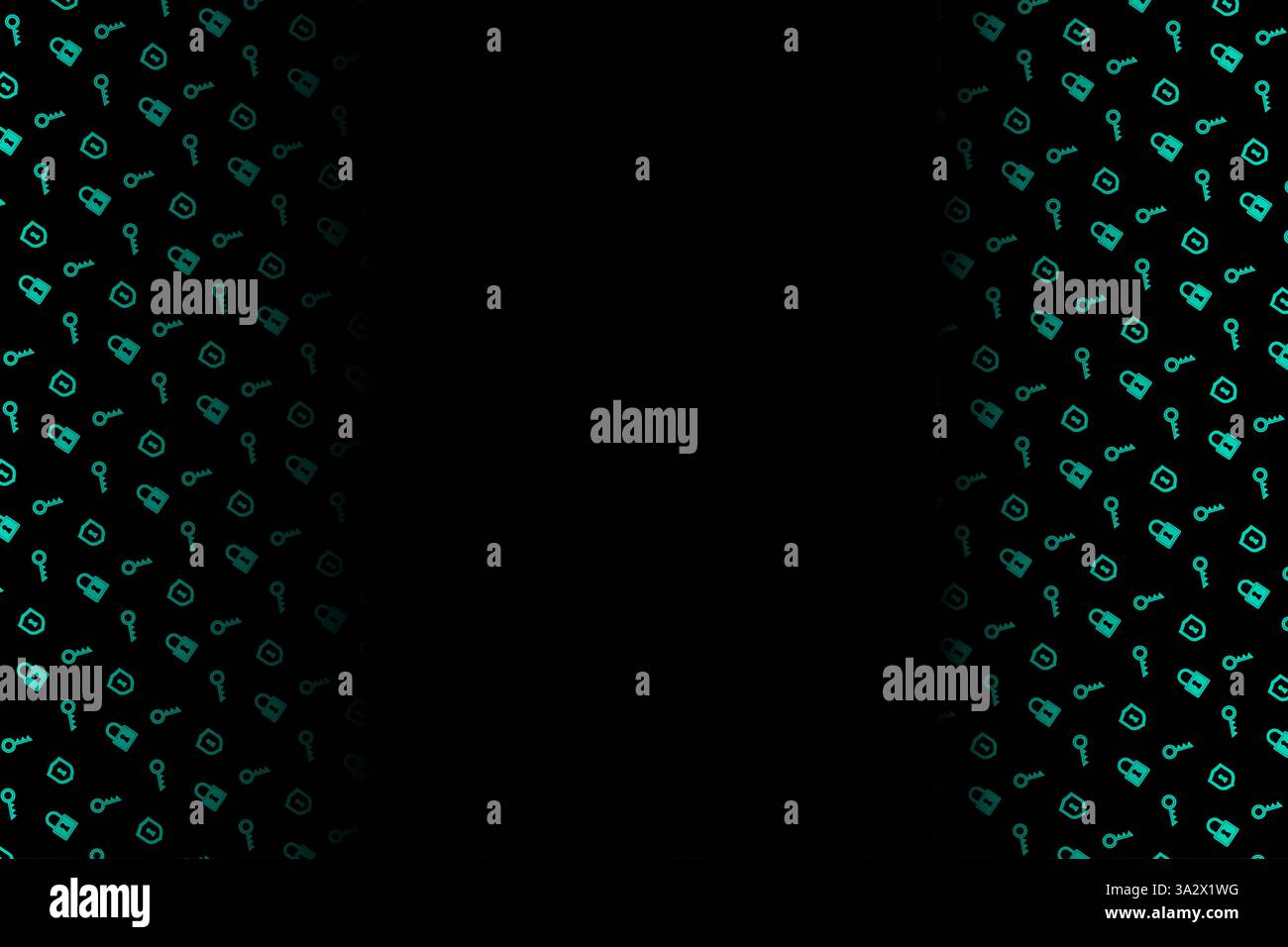 A dynamic arrangement of various keys and locks forms a catchy pattern ...