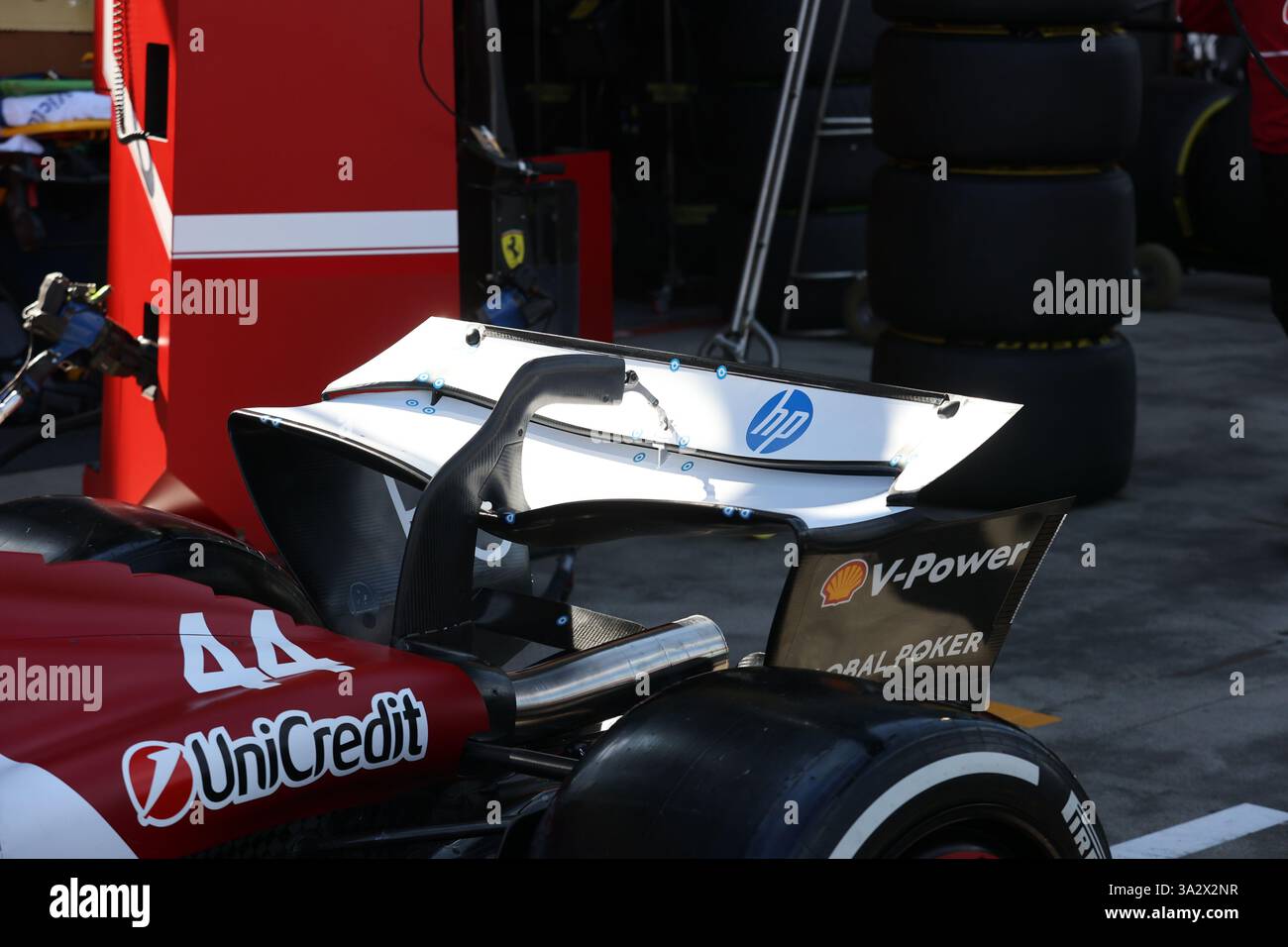 Scuderia Ferrari SF-25, mechanical detail rear wing during the Formula ...