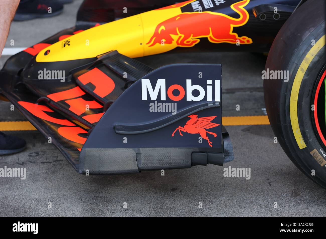 Red Bull Racing RB21, mechanical detail front wing endplate during the ...