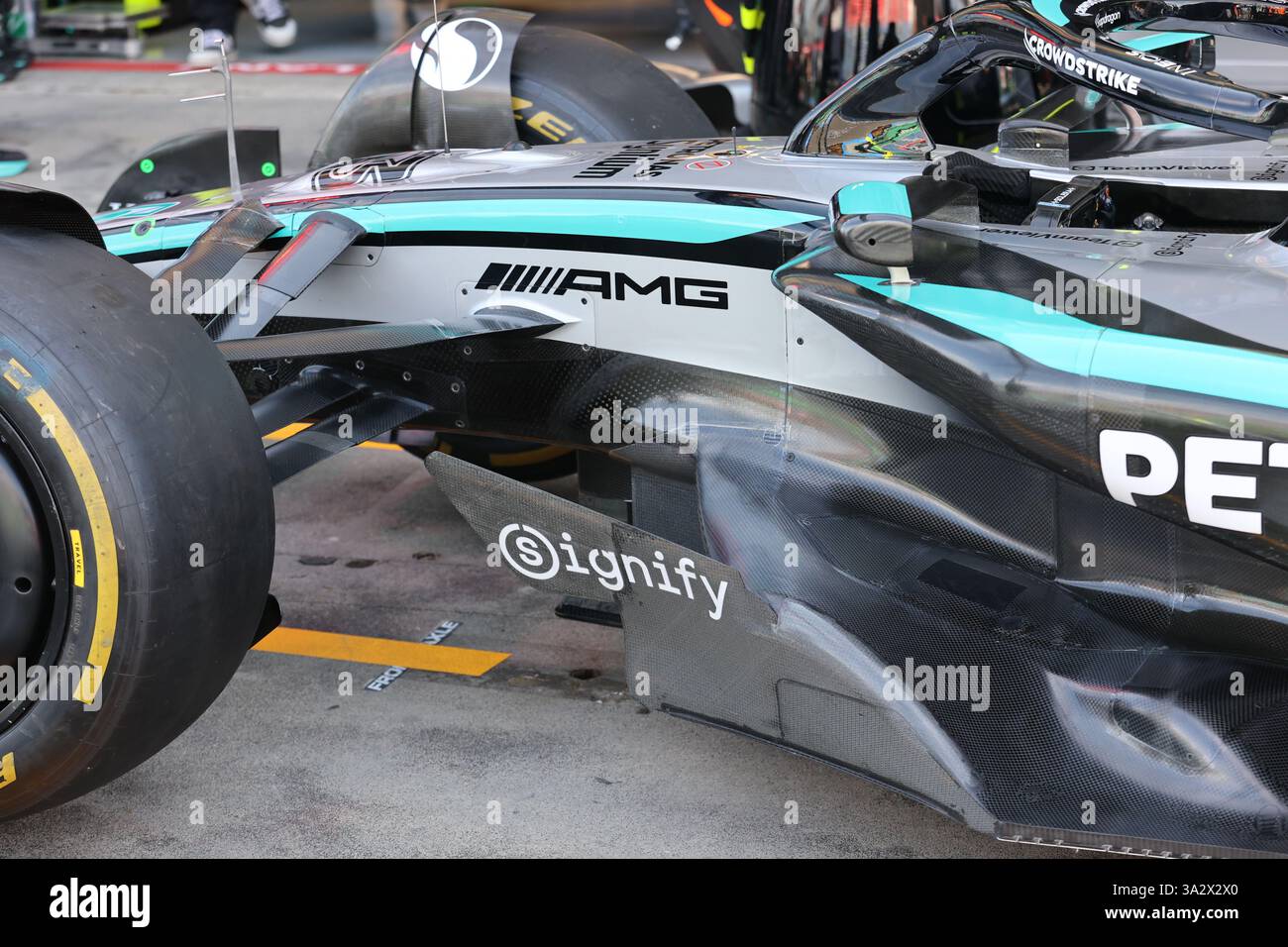 Mercedes AMG F1 Team W16, mechanical detail flor fence during the ...