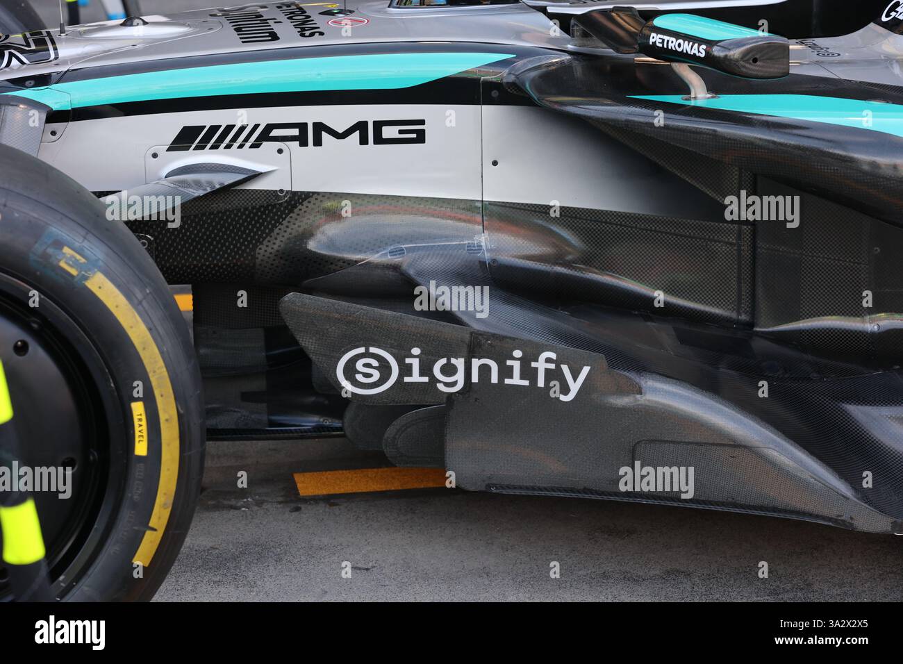 Mercedes AMG F1 Team W16, mechanical detail floor fence during the ...