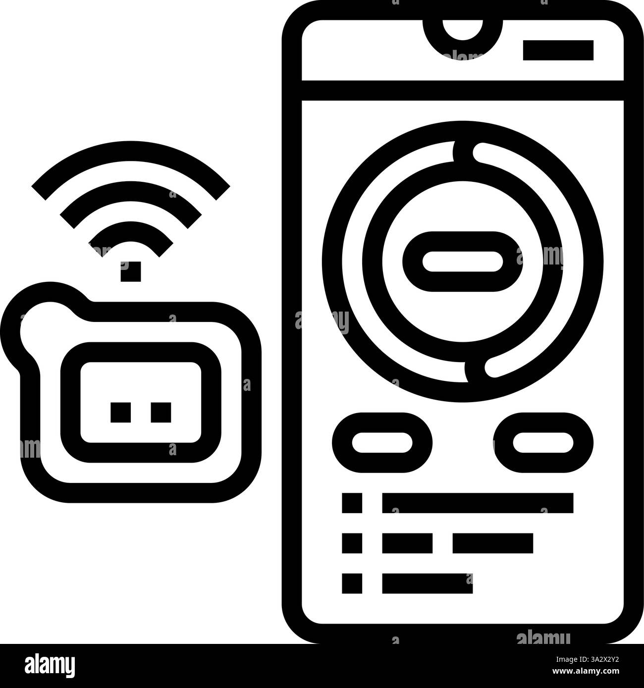 smart insulin pump health tech line icon vector illustration Stock ...