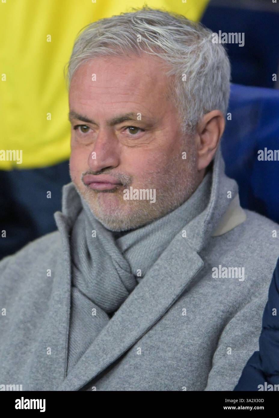 Glasgow, UK. 13th Mar, 2025. Fenerbahçe Manager José Mourinho during ...