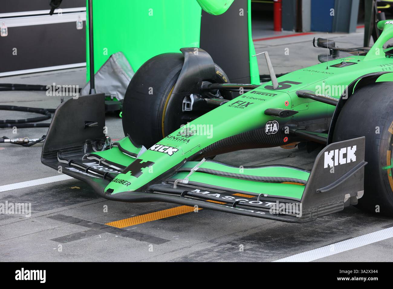 Stake F1 Team Kick C45, mechanical detail front wing during the Formula ...