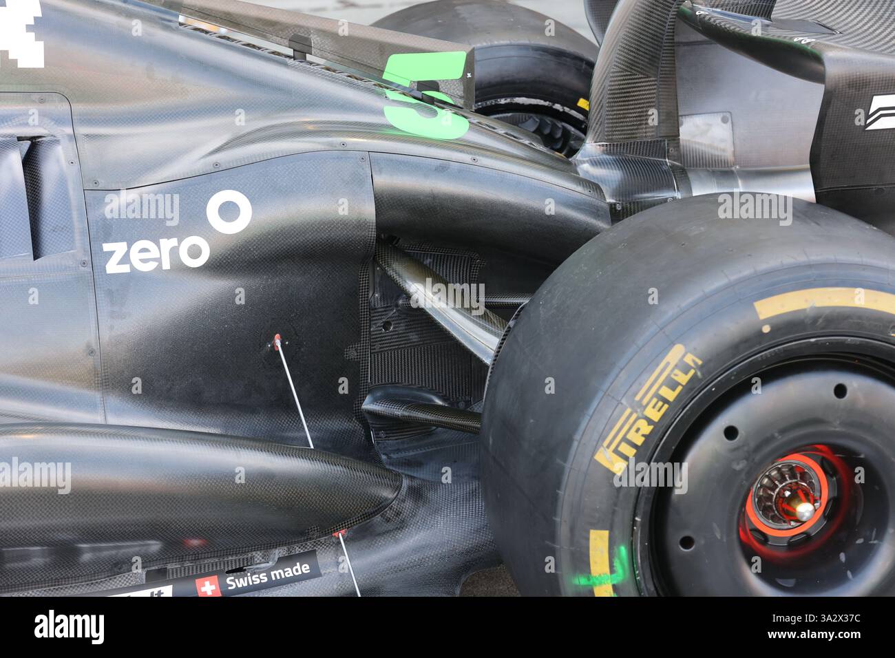 Stake F1 Team Kick C45, mechanical detail rear suspension during the ...