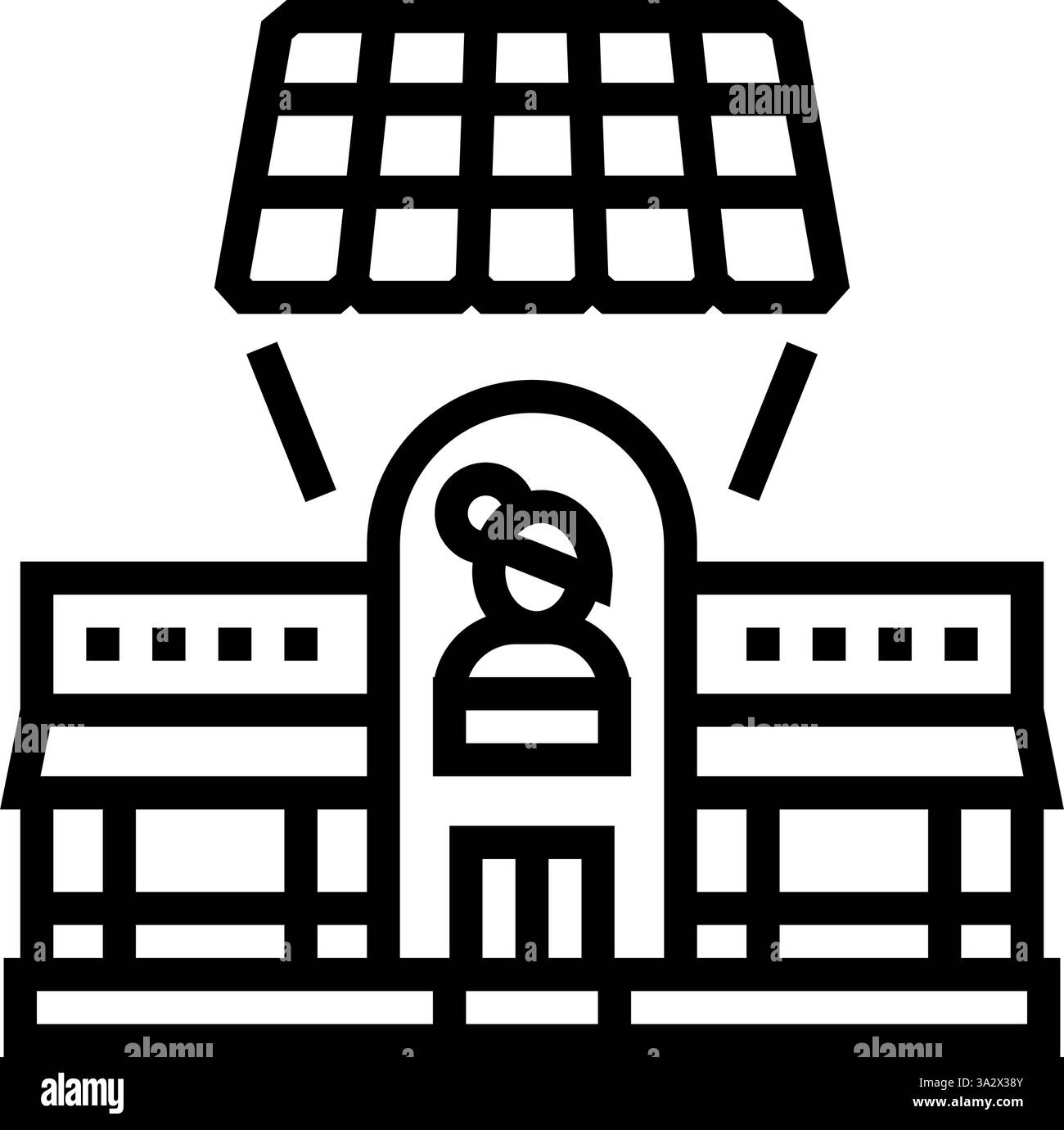 solar powered beauty lab sustainable line icon vector illustration ...