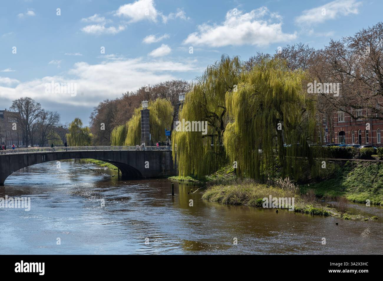 River Dommel and Wilhelminabrug in the center of the historical city ...