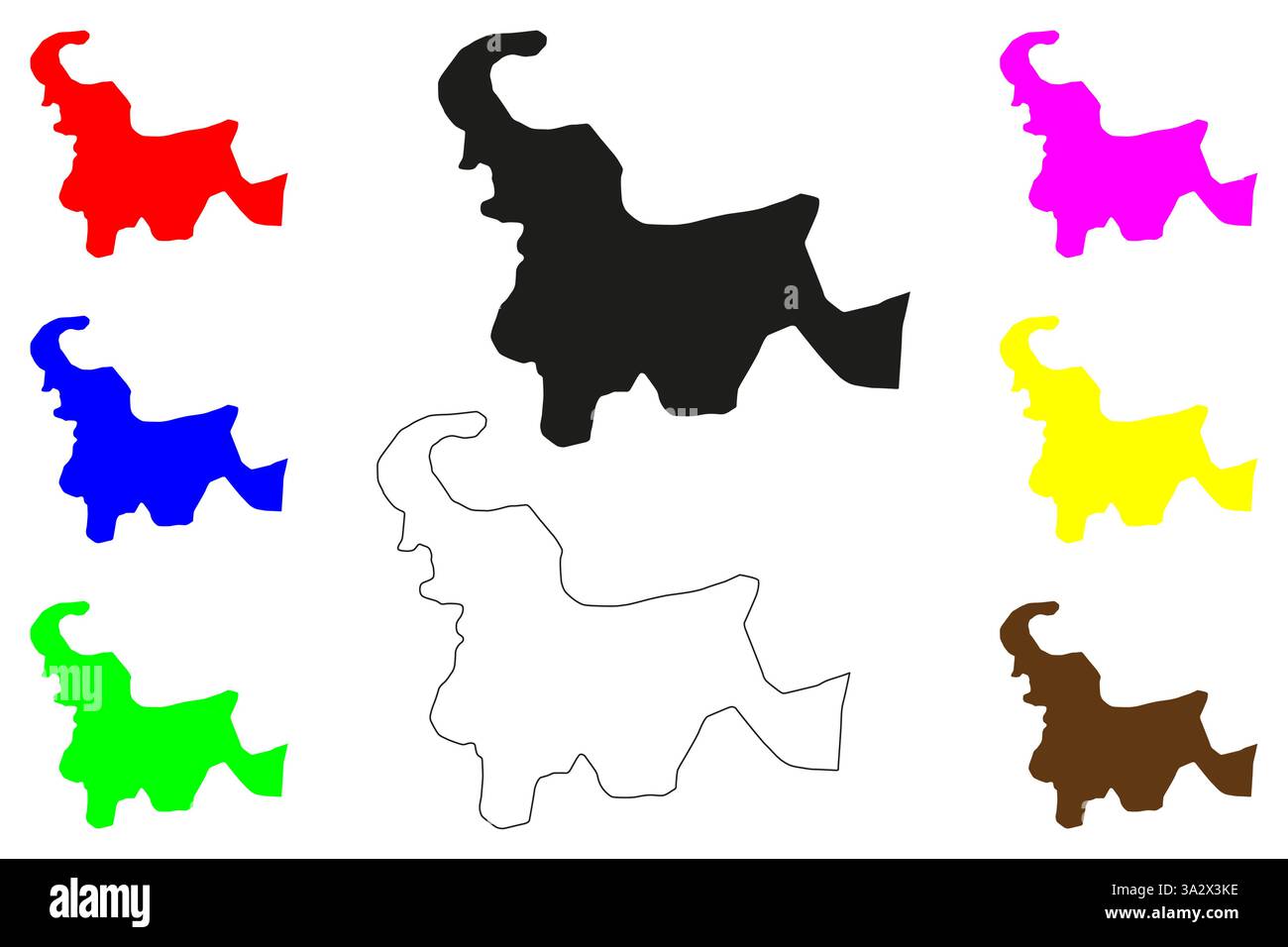 Basirhat city (Republic of India, State of West Bengal) map vector ...