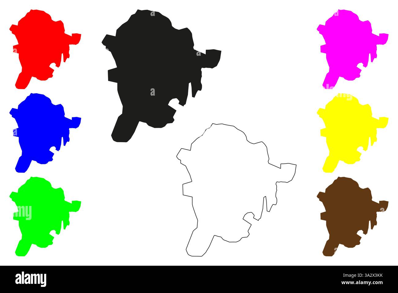 Baraut city (Republic of India, State of Uttar Pradesh) map vector ...