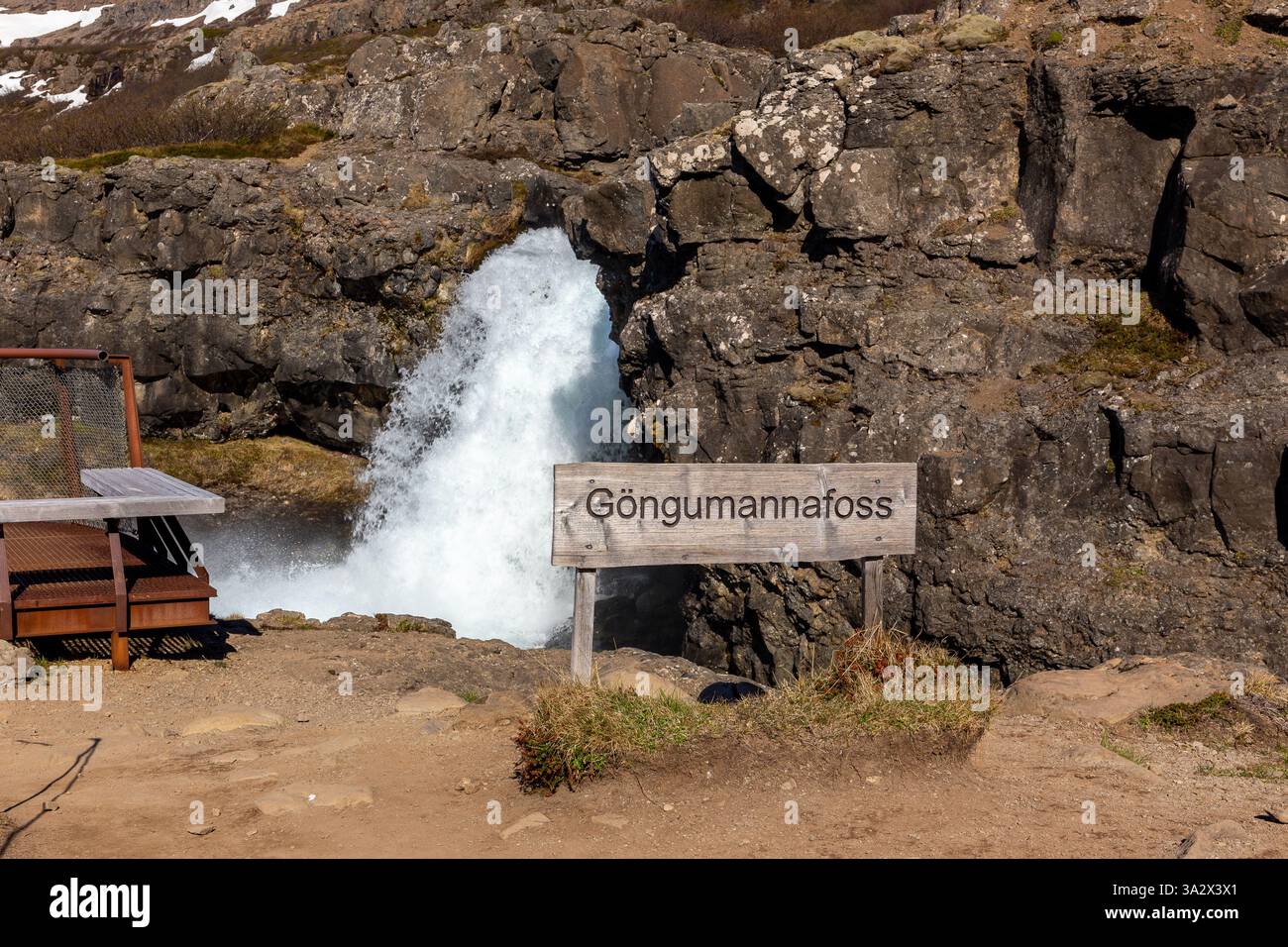 Gongumannafoss waterfall downstream of the big Dynjandi waterfall in ...