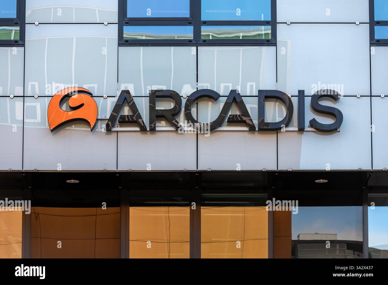 Arcadis sign logo at the office in the centre of the city Den Bosch ...