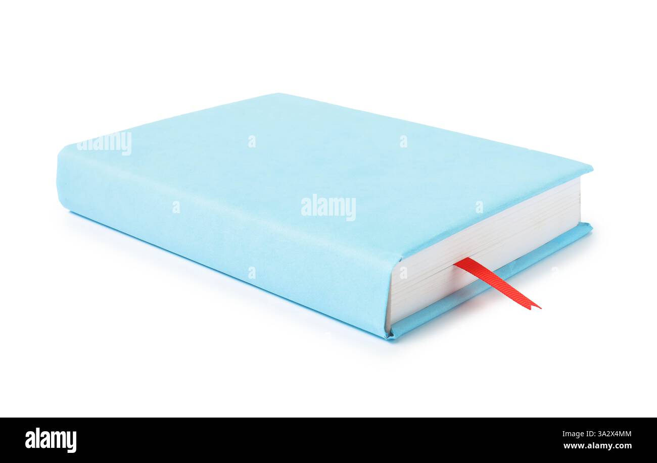 Book with ribbon bookmark isolated on white Stock Photo - Alamy