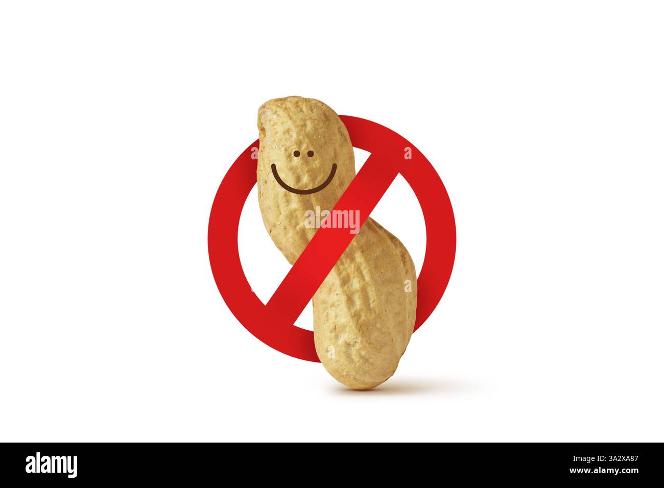 Peanut with prohibition sign on white background - Peanut allergy ...