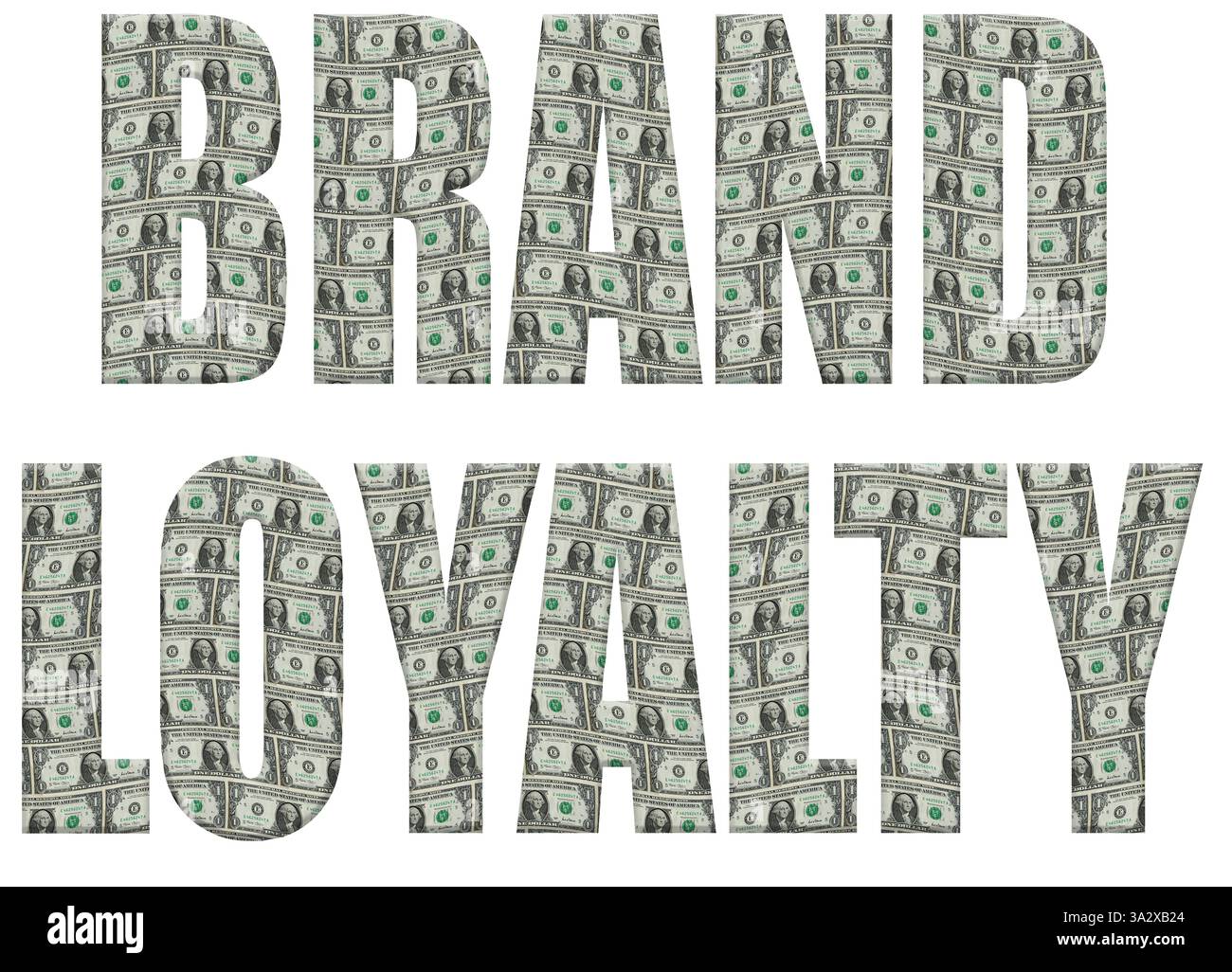 Digital composite. Brand loyalty in impact font with an overlay of ...