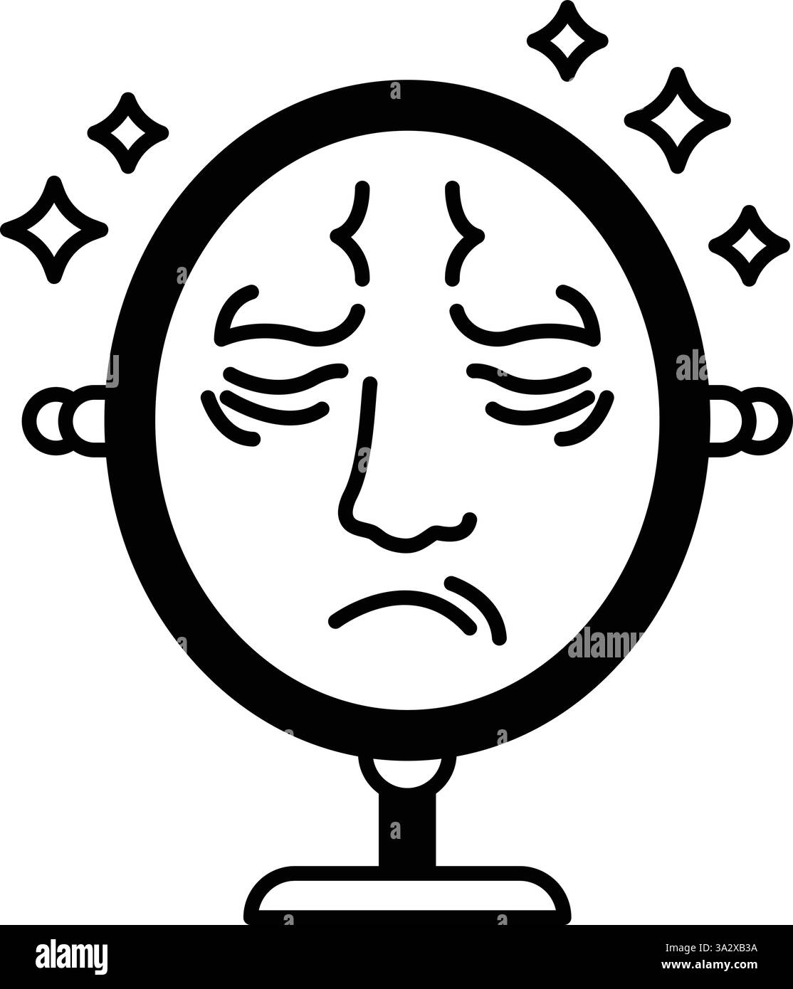 Beauty mirror sad man Stock Vector Images - Alamy