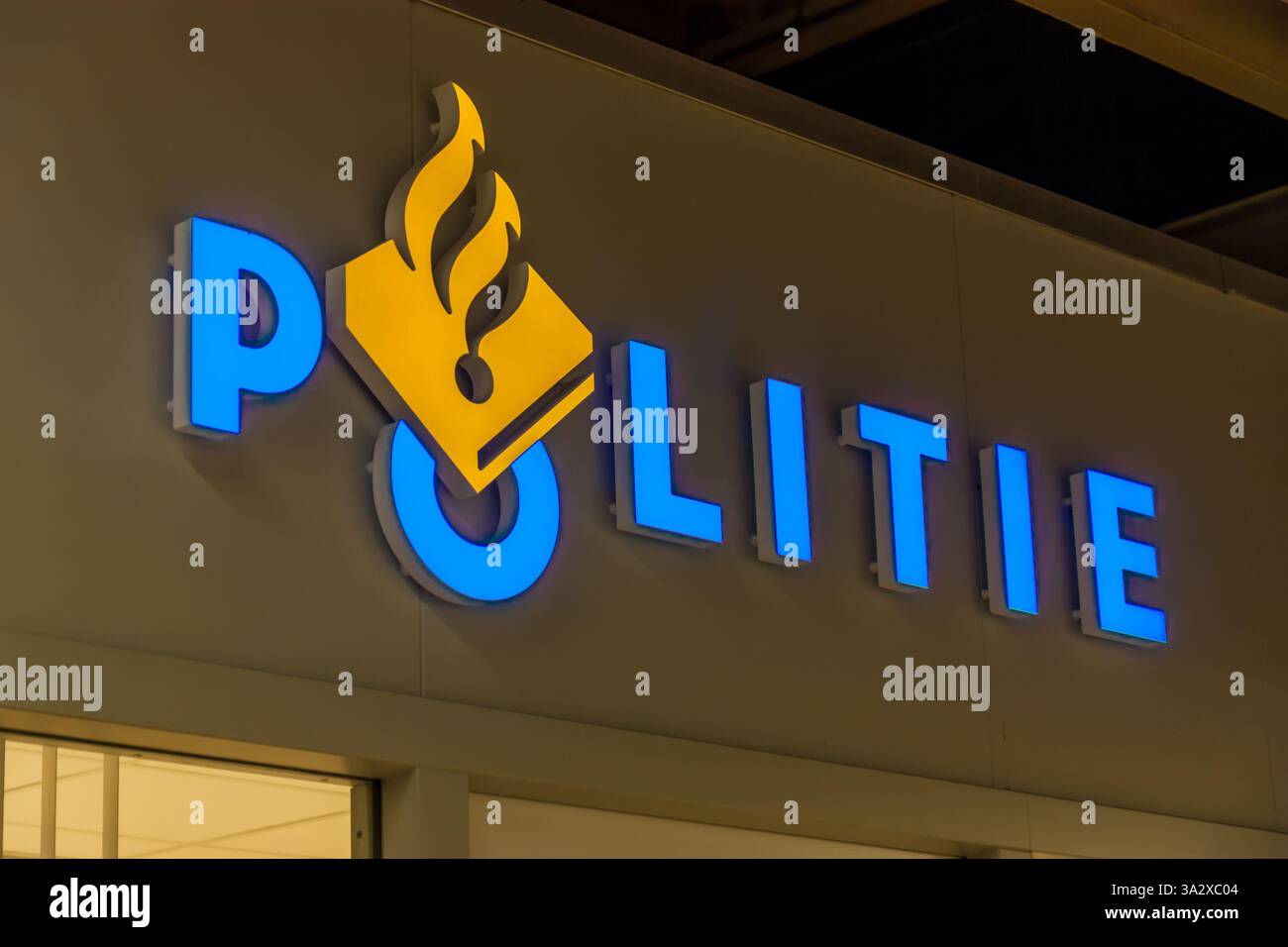 Politie logo sign. Logo above the entrance on the police station Stock ...