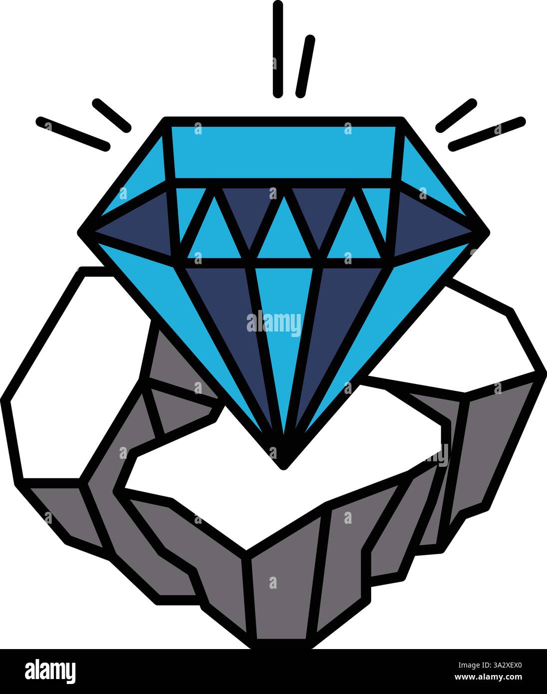 Rough, jagged rock Stock Vector Images - Alamy