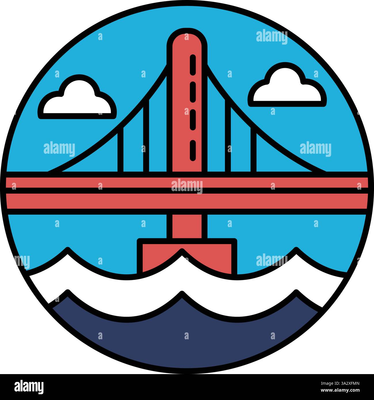 Road and water body Stock Vector Images - Alamy