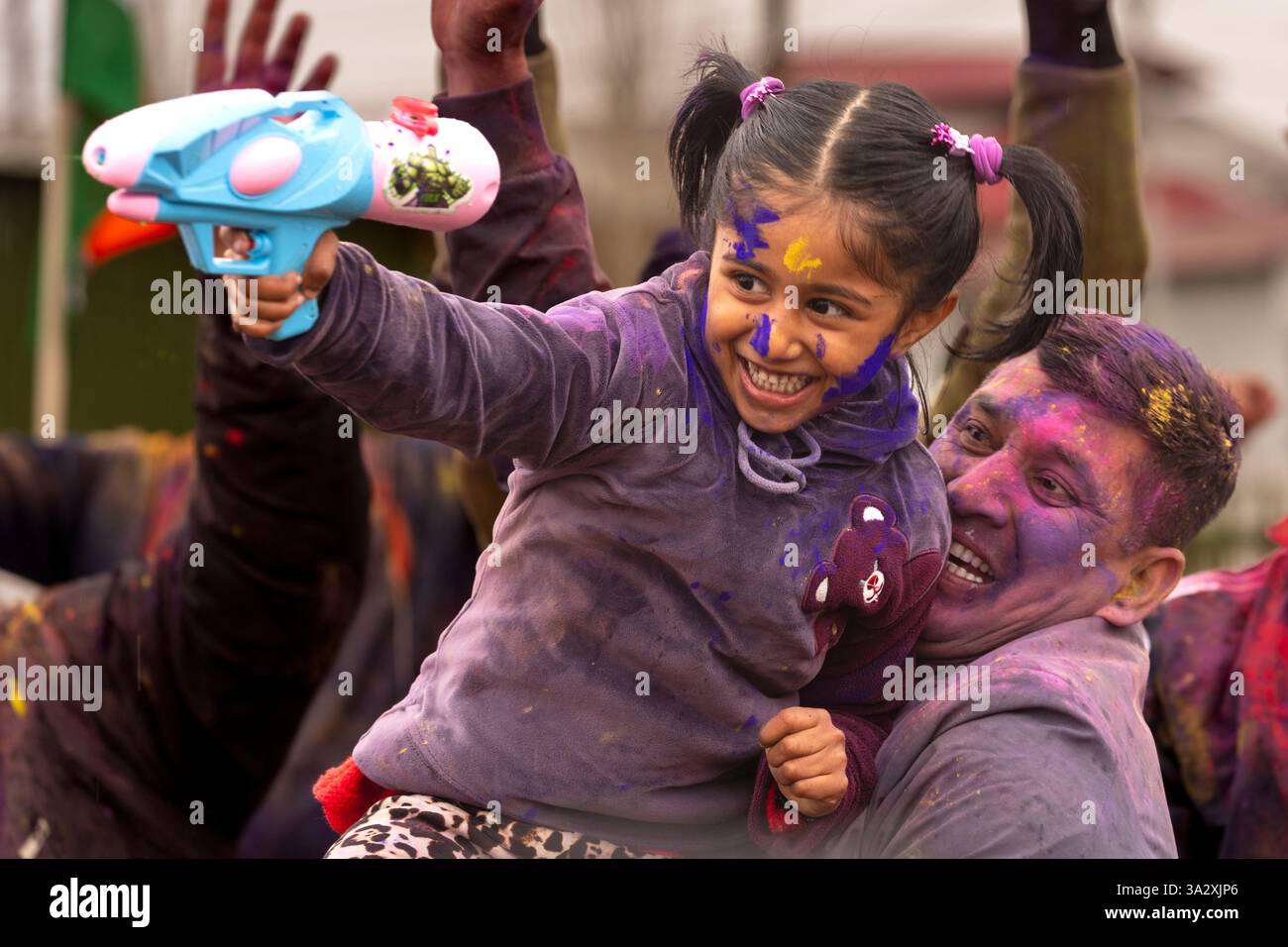 An Indian security personnel from the Sasastra Seema Bal (SSB) with his ...