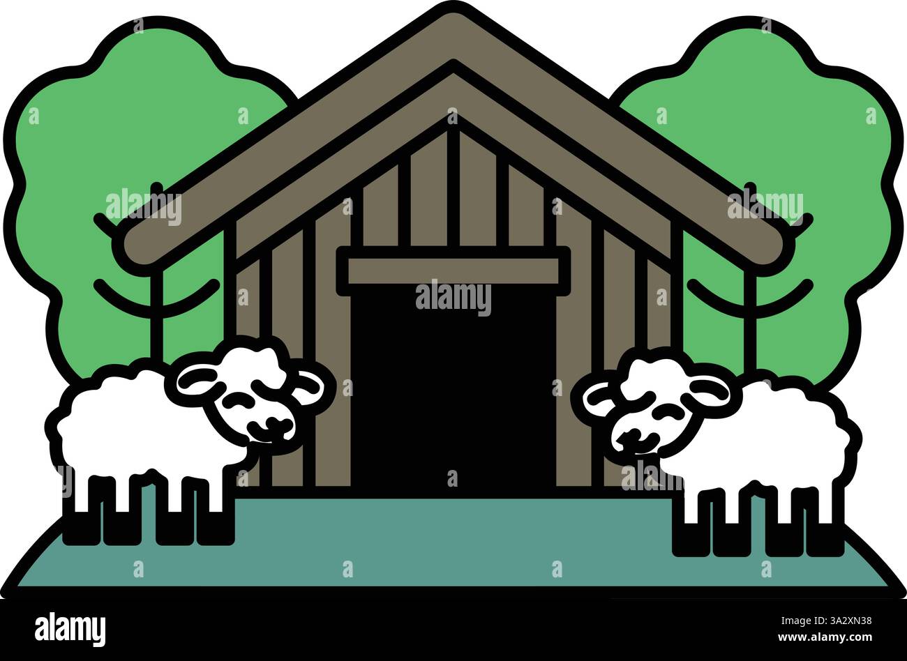 Inside barn looking Stock Vector Images - Alamy