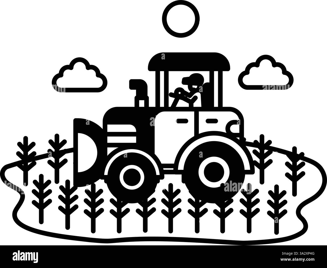 Tractor corn field Stock Vector Images - Alamy
