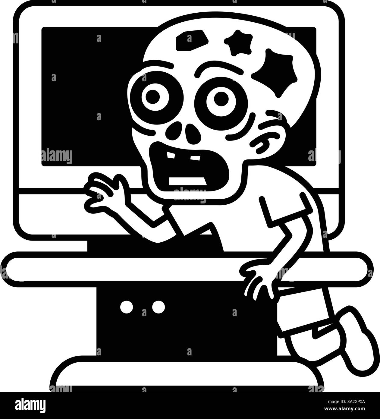 Drawing computer boy character vector hi-res stock photography and ...