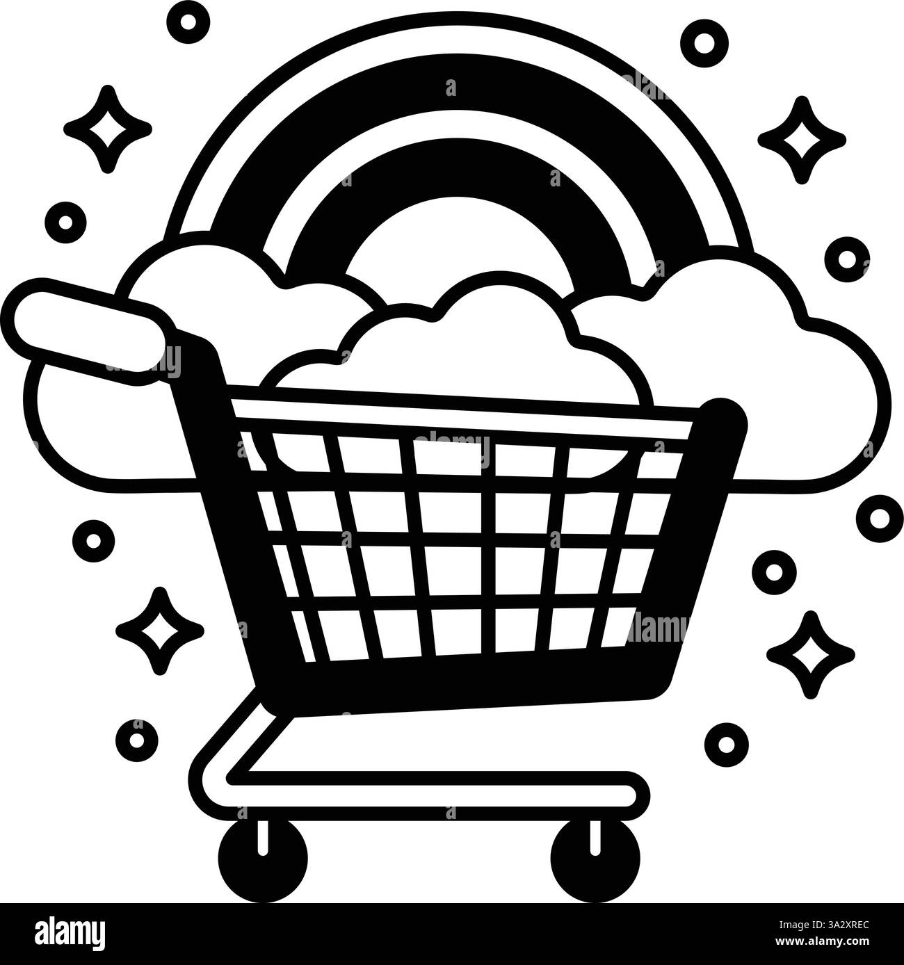 A shopping cart with a rainbow on it Stock Vector Image & Art - Alamy