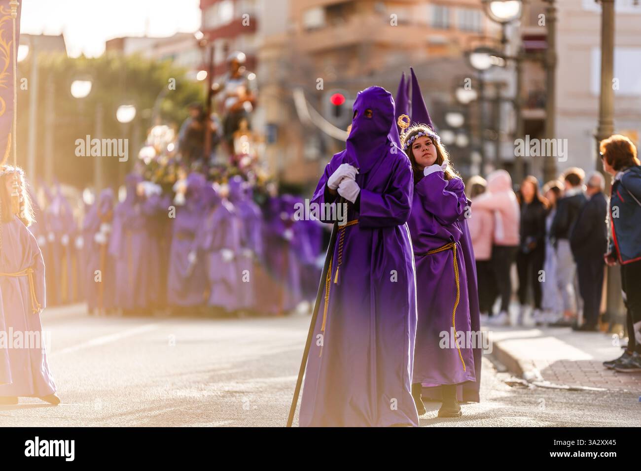 Nazarenes in the Good Friday procession of Villajoyosa Stock Photo - Alamy
