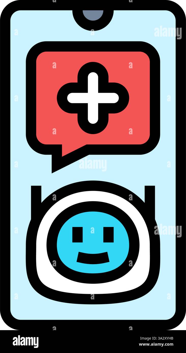 ai powered health assistant personalized color icon vector illustration ...