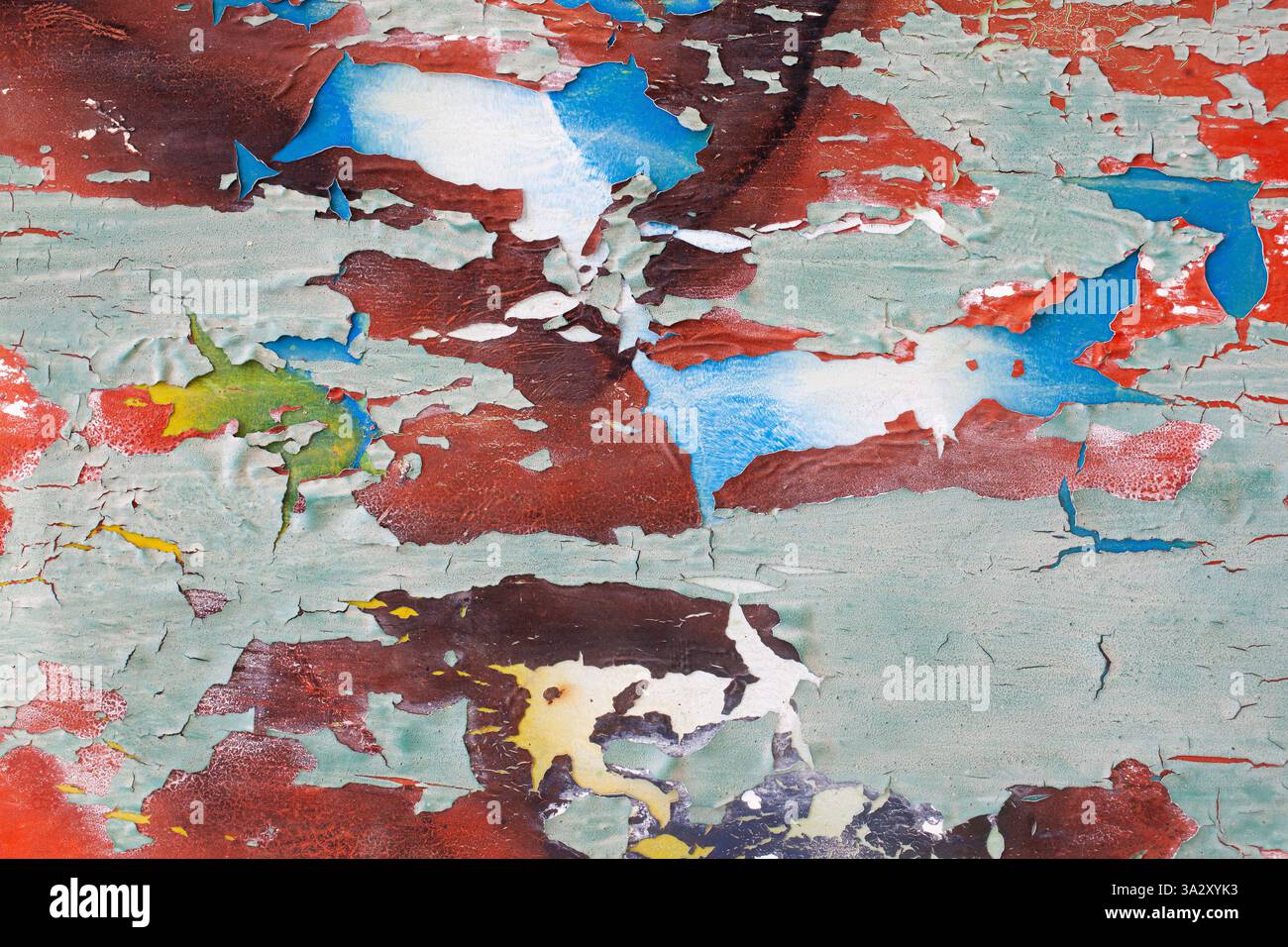 Layers of weathered old paint Stock Photo - Alamy