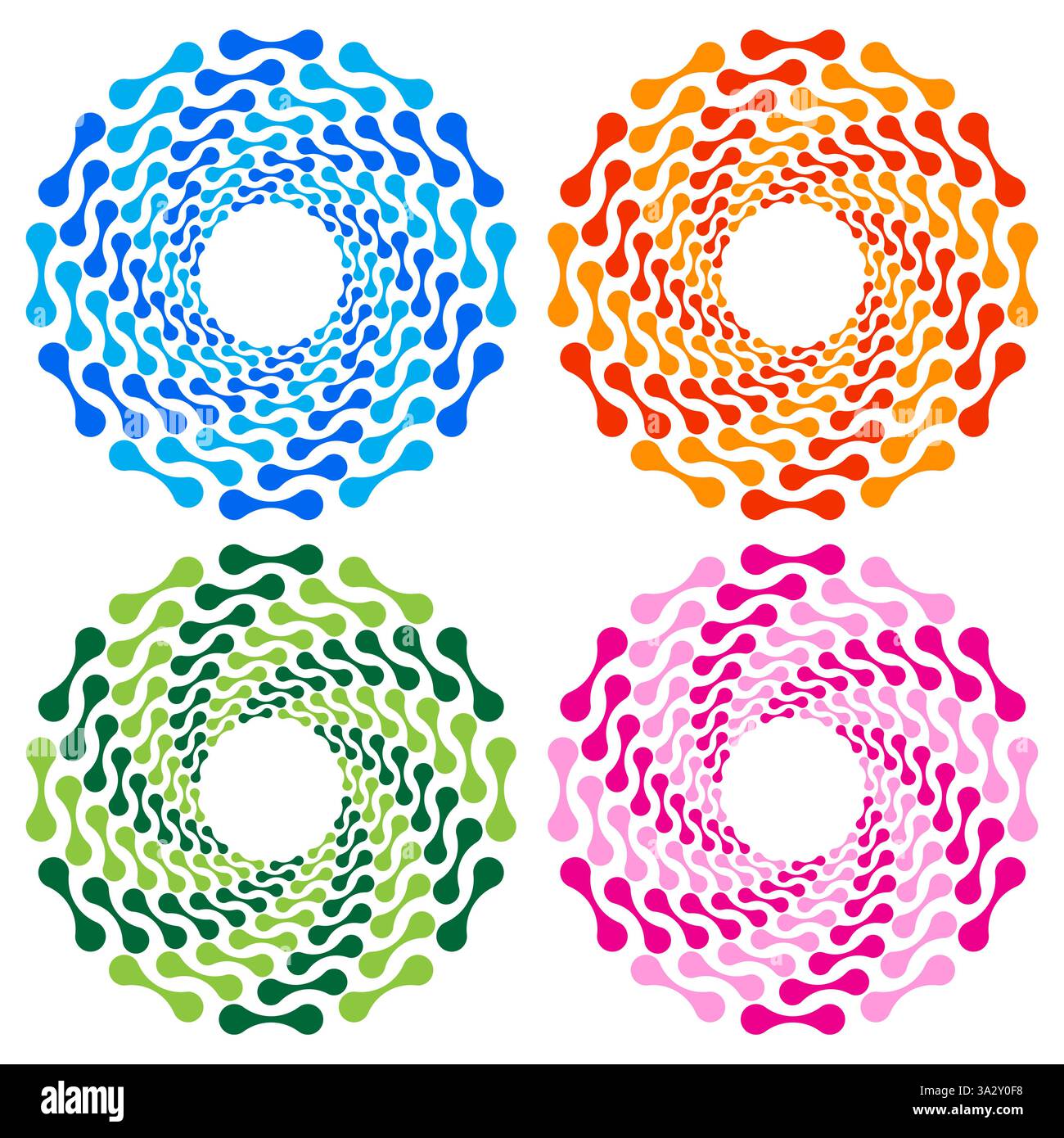 Vector Metaball Connect Dot Set. Molecule chain. Circle Shapes. Abstract Geometric Dots ...