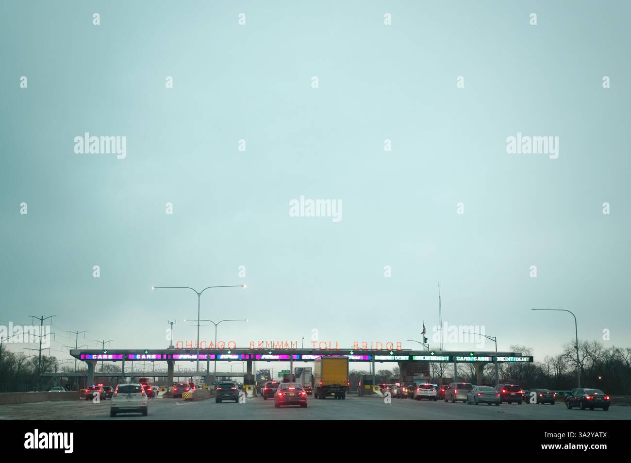 Chicago, Illinois - February 14, 2025: Chicago Skyway Toll Bridge Stock ...