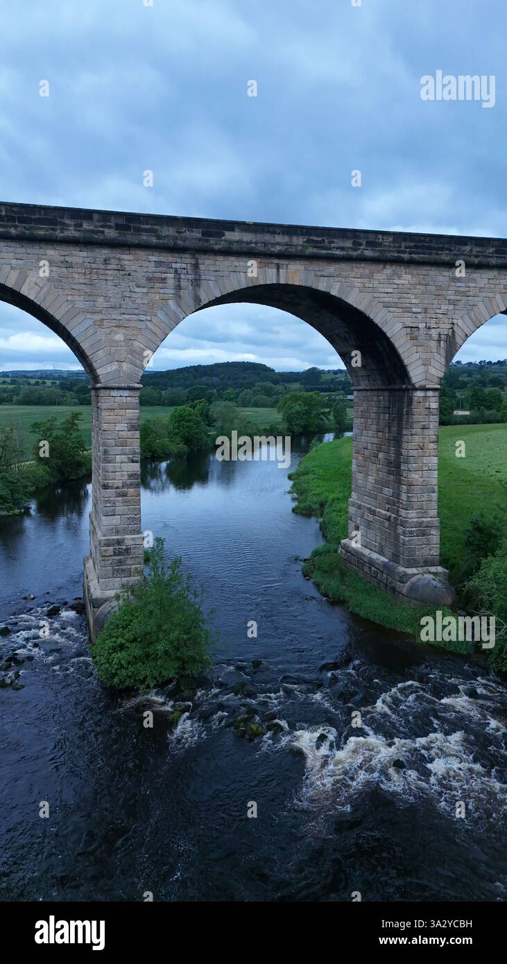 aerial view of Arthington Viaduct, also known as Castley Viaduct or ...