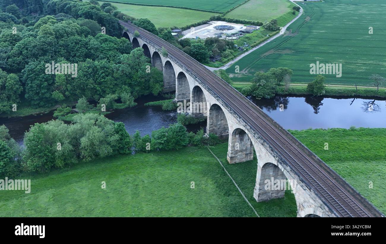 aerial view of Arthington Viaduct, also known as Castley Viaduct or ...