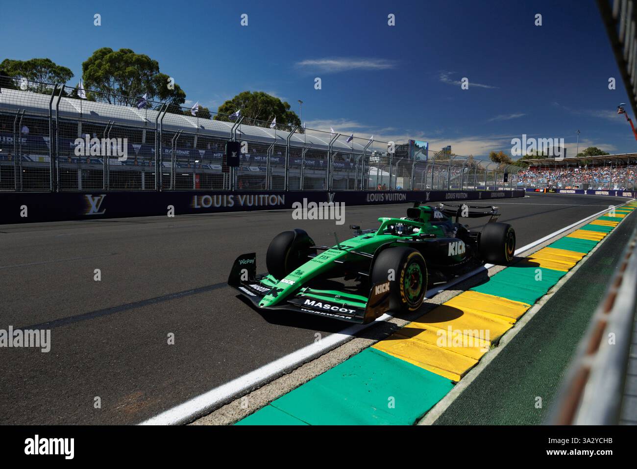 Melbourne, Australia. 14th Mar, 2025. Nico Hulkenberg of Germany drives ...
