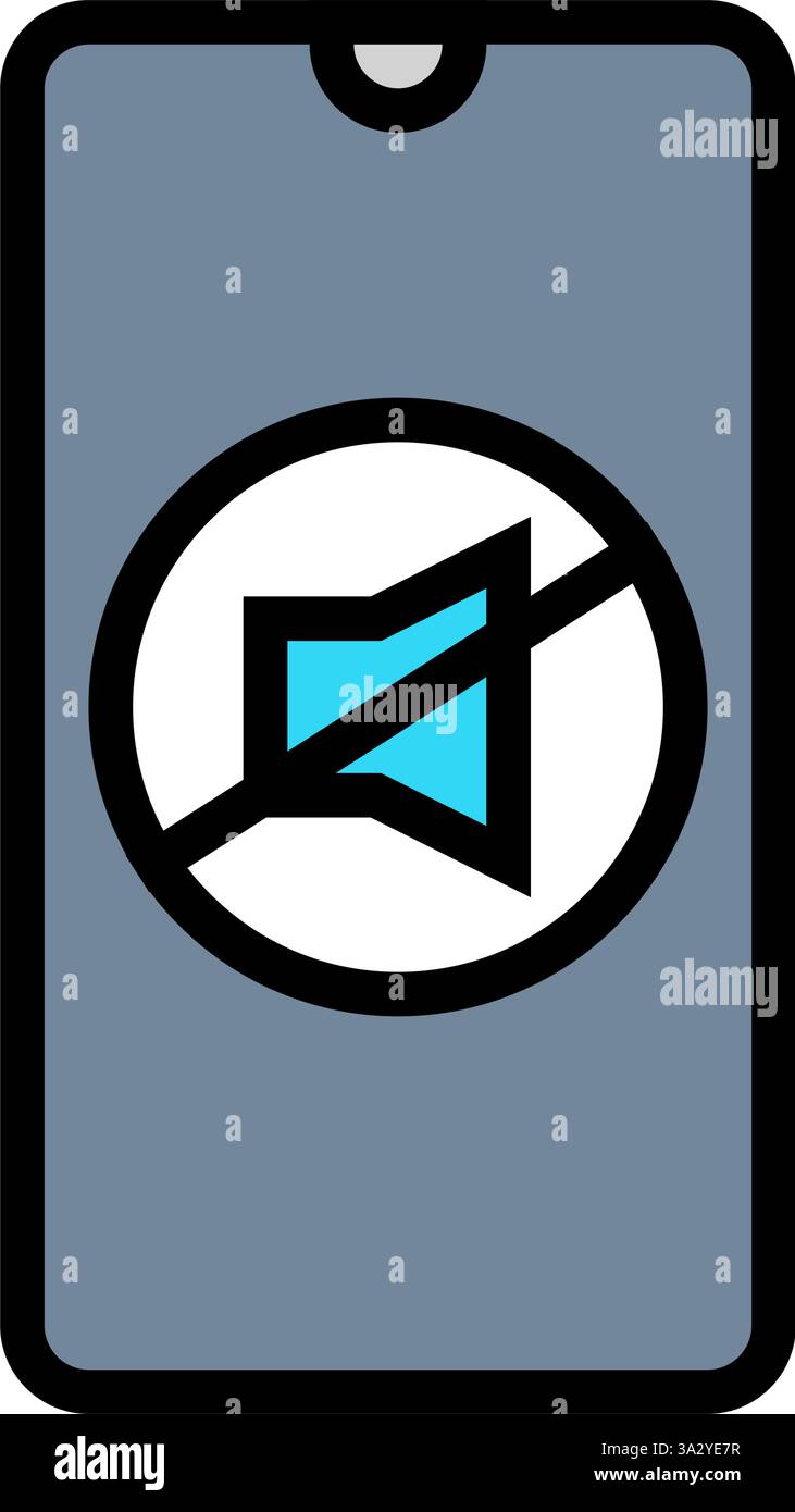 digital silence tech engagement color icon vector illustration Stock ...