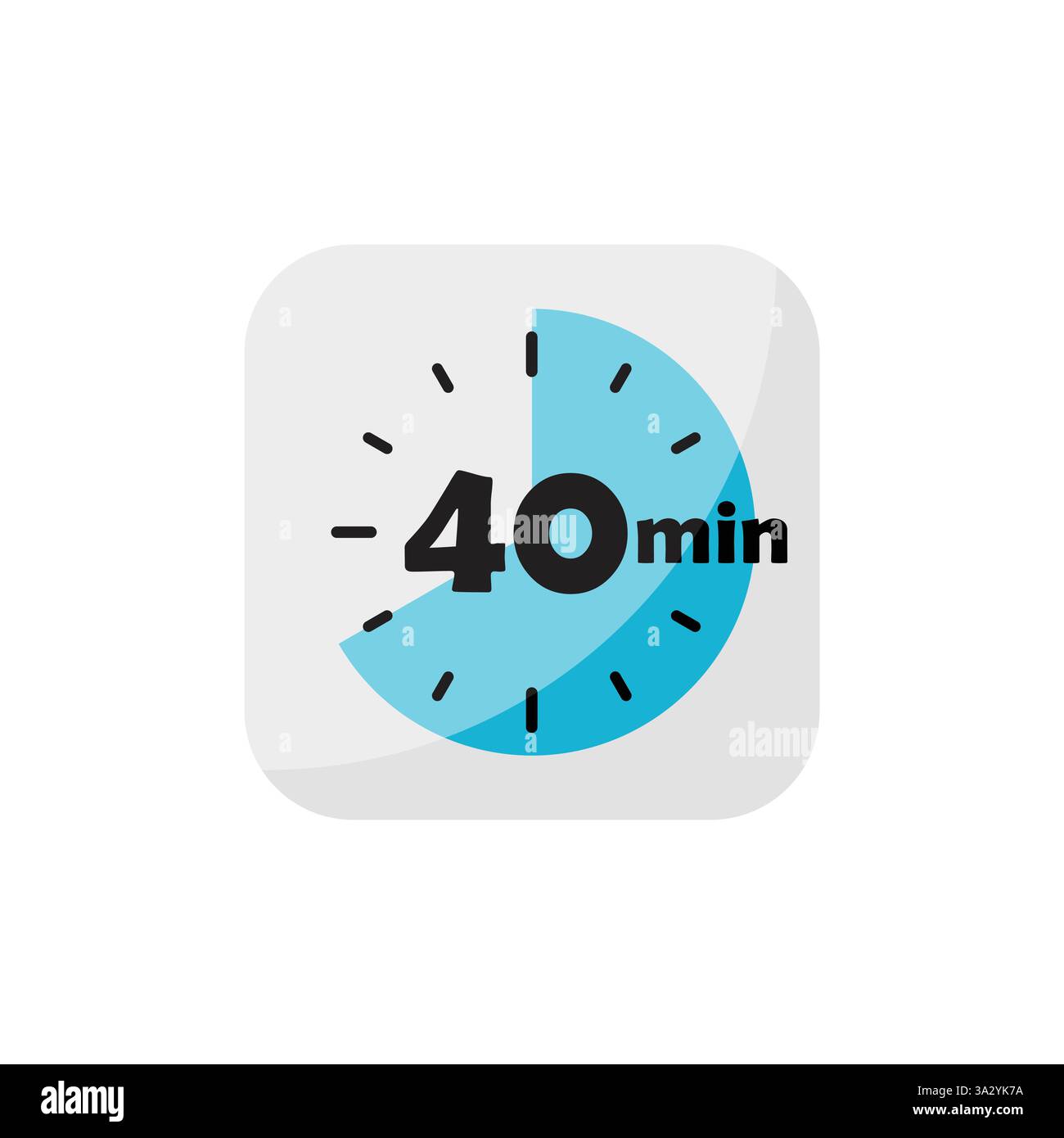 40 minutes on stopwatch icon in flat style. Clock face timer vector ...