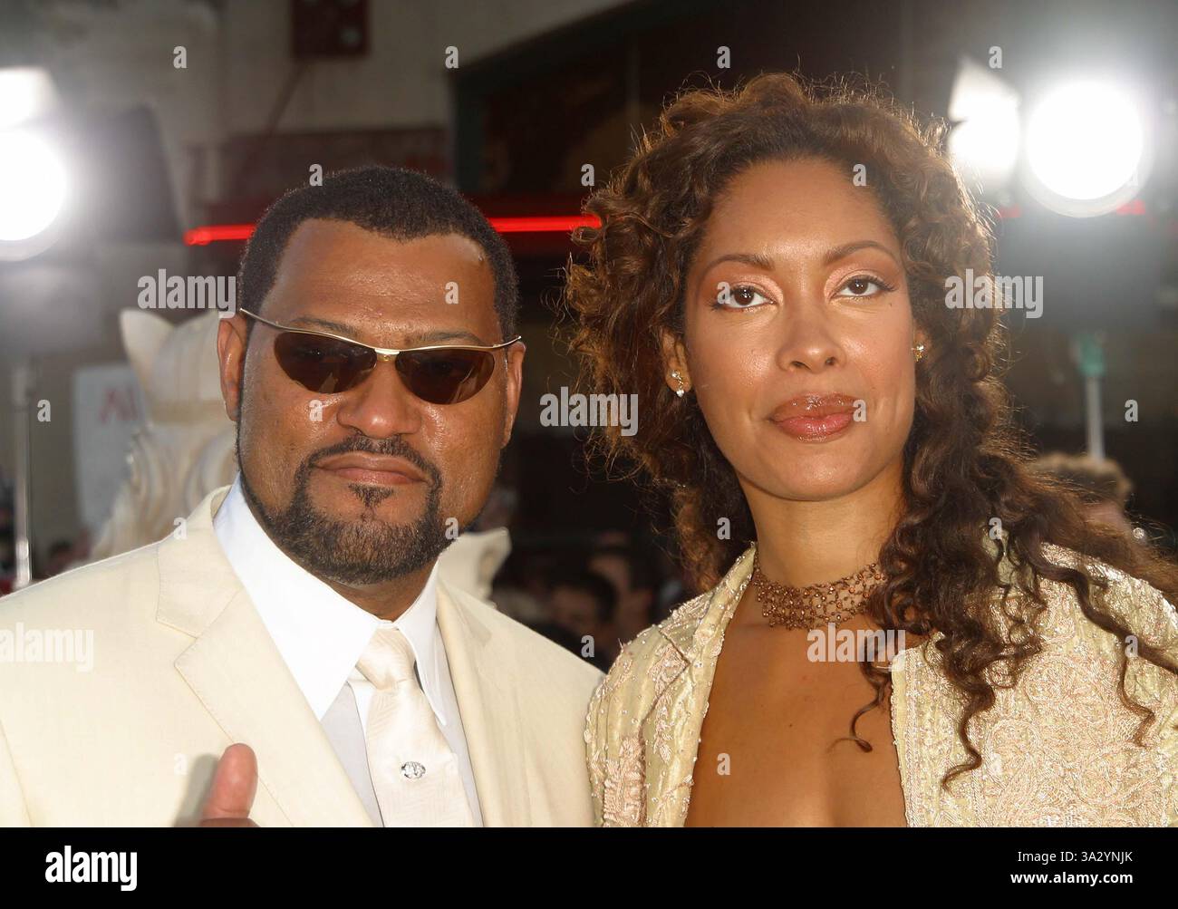 May 7, 2003 - Los Angeles, CA, USA - LAURENCE FISHBURNE AND WIFE GINA TORRES -..THE MATRIX ...