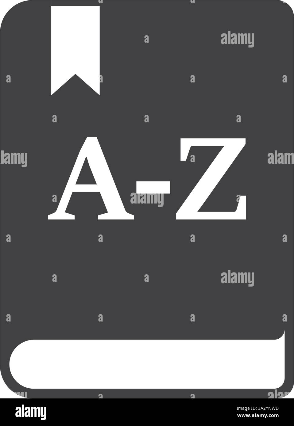 Glossary book icon in flat style. Guidebook encyclopedia vector ...