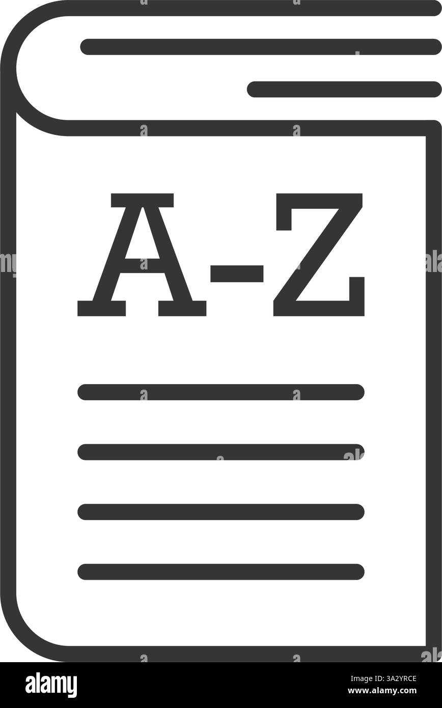 Glossary book icon in flat style. Guidebook encyclopedia vector ...